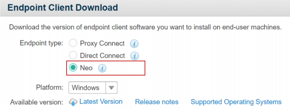 Downloading the agent from the Forcepoint Cloud Security Gateway portal